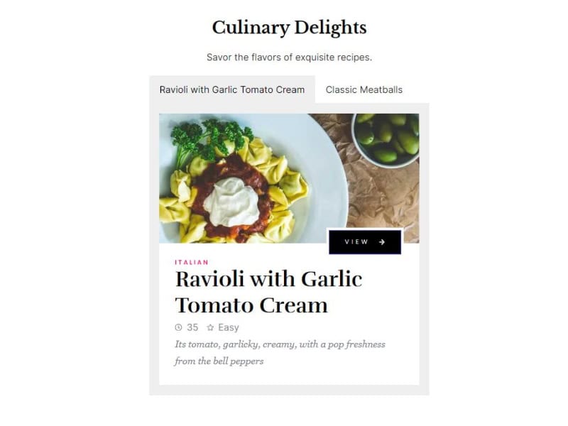 Loop Tabs with Food - villachurros